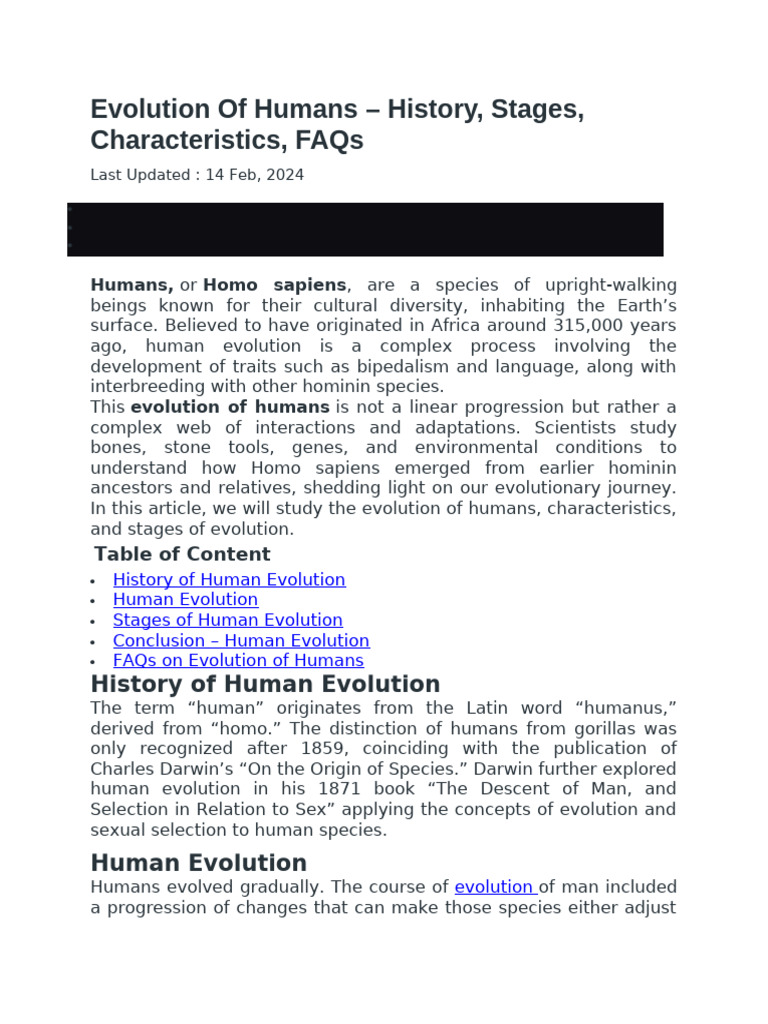 Evolution of Humans | PDF | Human Evolution | Homo