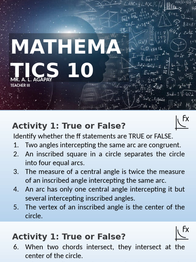 Math 10 Lesson 3 (Secants, Tangents, Segments and Sectors of Circle) | PDF | Circle ...