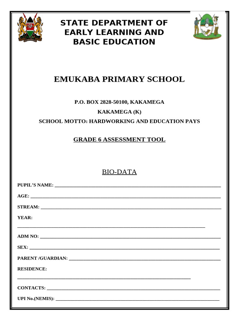EMUKABA PRIMARY SCHOOL GRADE 6 COVER | PDF | Lord's Prayer | Christian ...