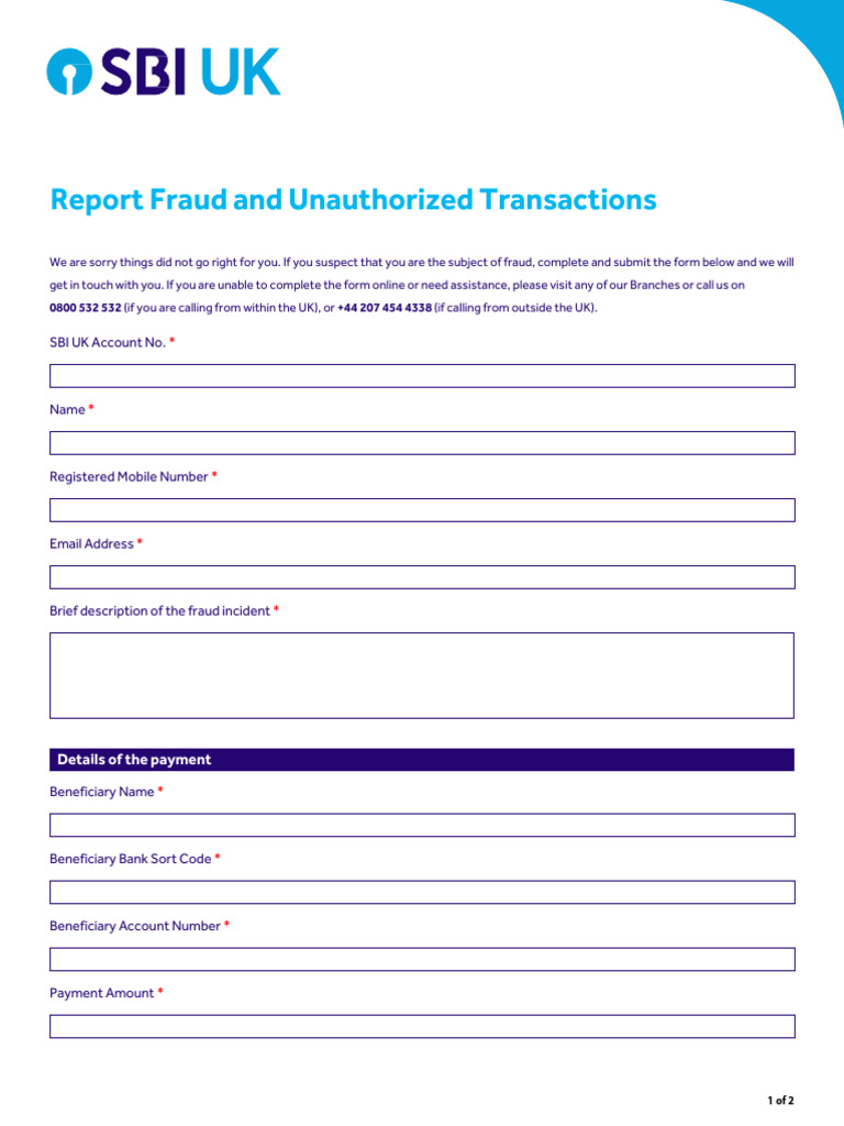 Report Fraud and Unauthorized Transactions | PDF | Banks | Payments