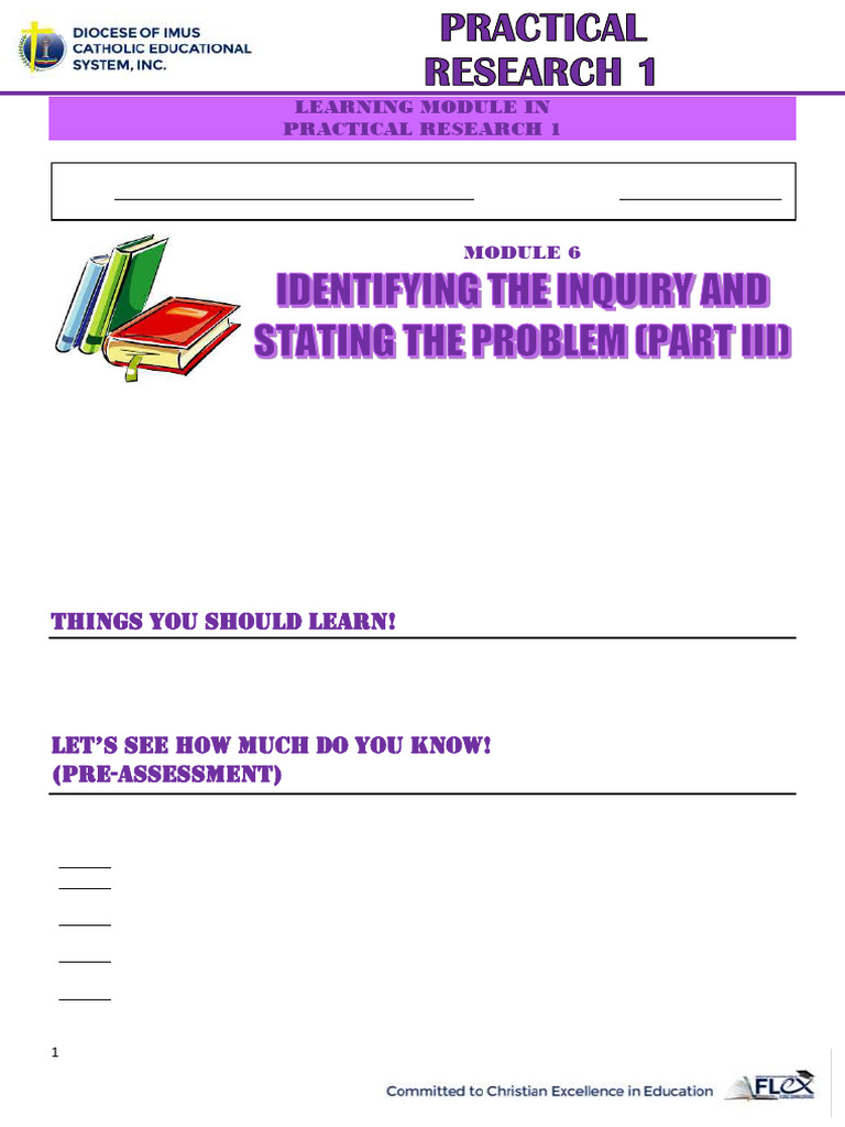 Module 6 Practical Research 1 Final | PDF | Critical Thinking | Goal