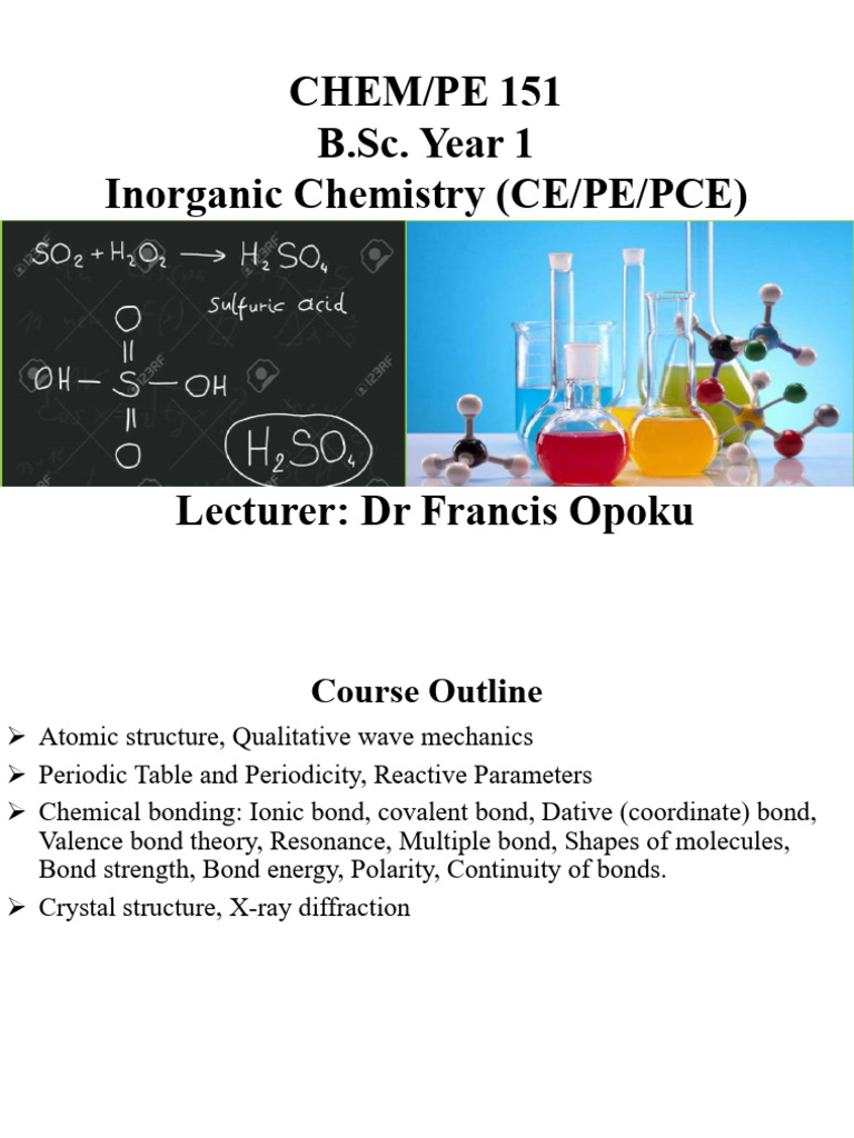 Inorganic Lecture Slides Summary | PDF | Atoms | Ion