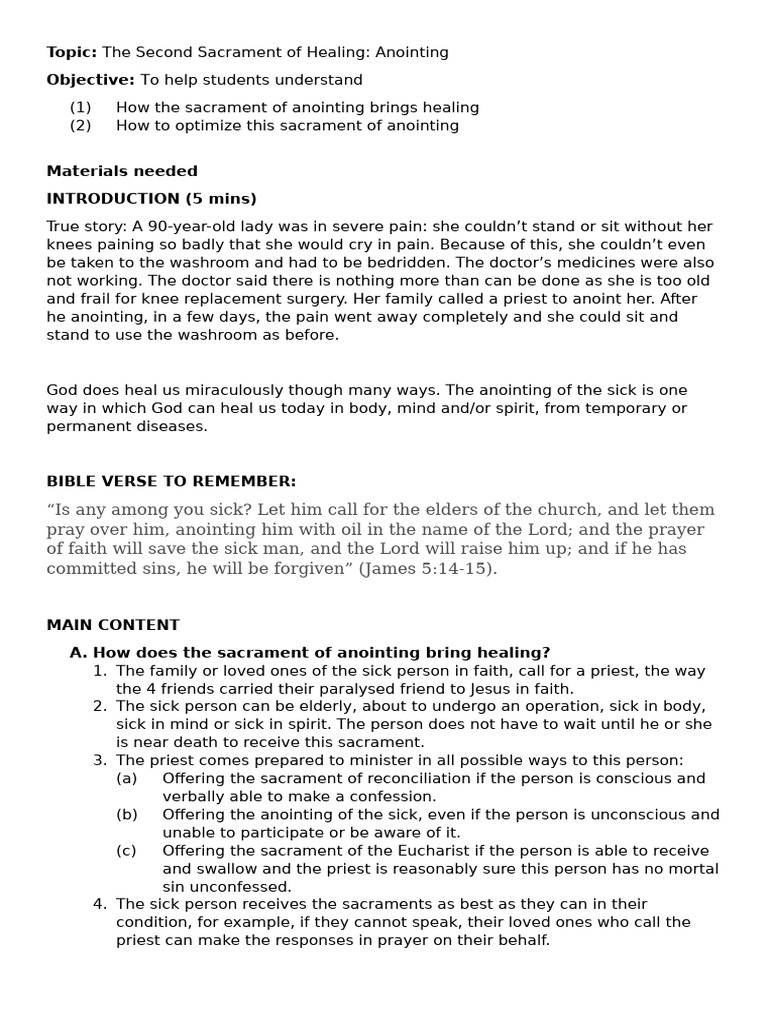 18 - Sacraments of Anointing of The Sick | PDF | Sacraments | Christian ...