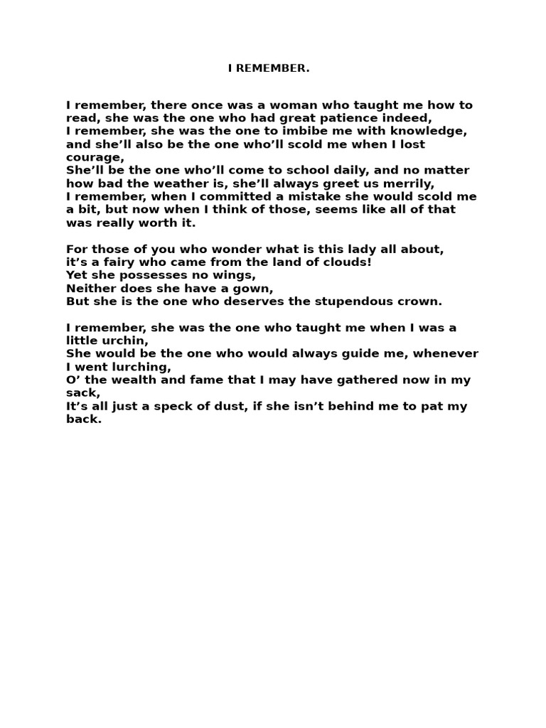 Tribute to a Caring Teacher | PDF