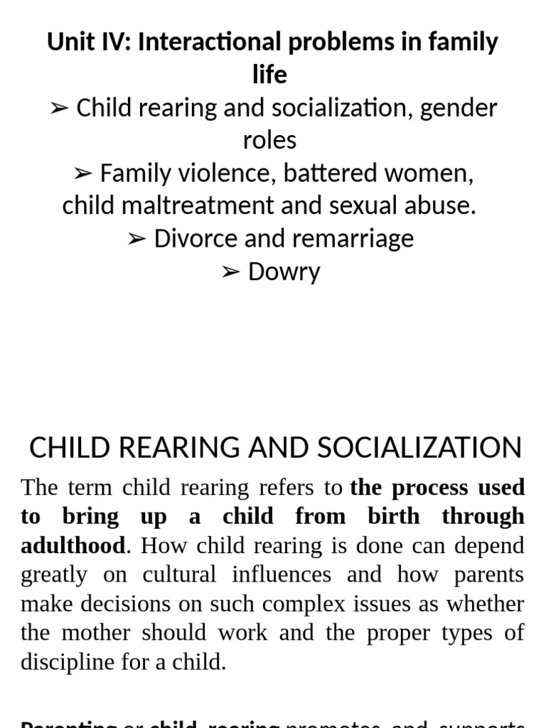 Family Dynamics: Child Rearing & Gender Roles | PDF | Remarriage ...
