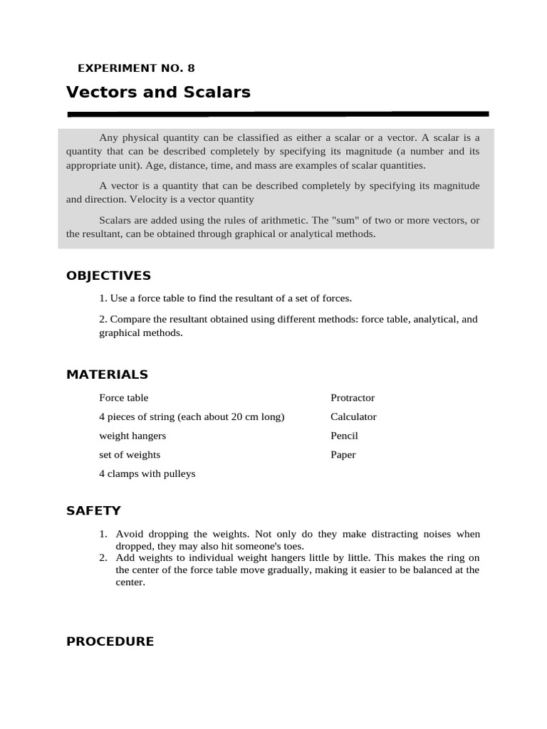 Experiment 8 Blank Template | PDF | Force | Weight