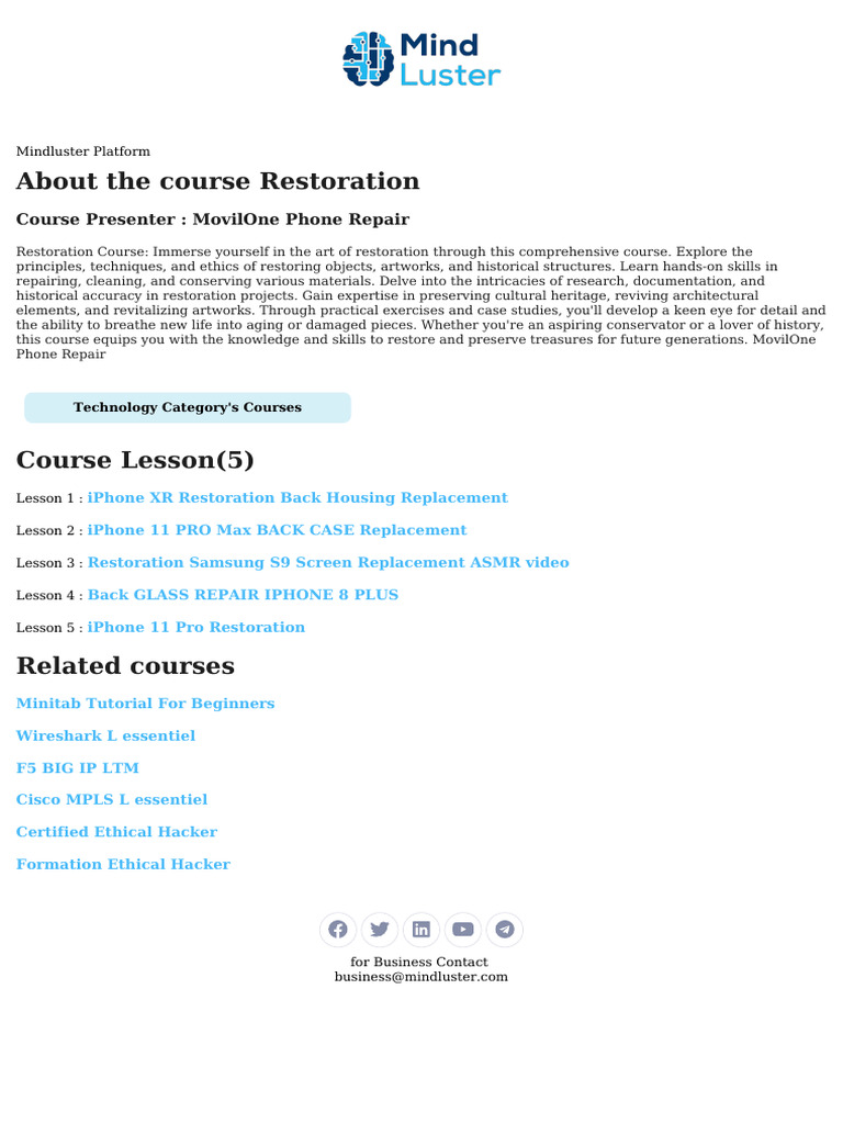 Restoration Course Content | PDF