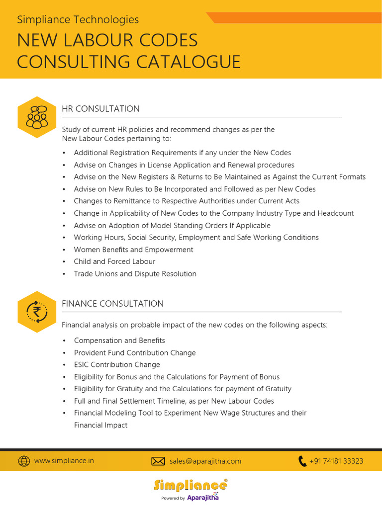 New Labour Codes Consulting Catalogue | PDF