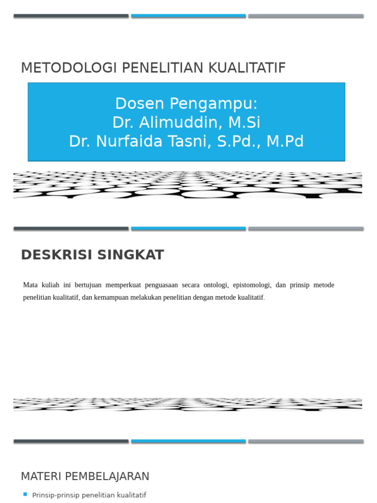 Metodologi Penelitian Kualitatif (Pertemuan i) | PDF
