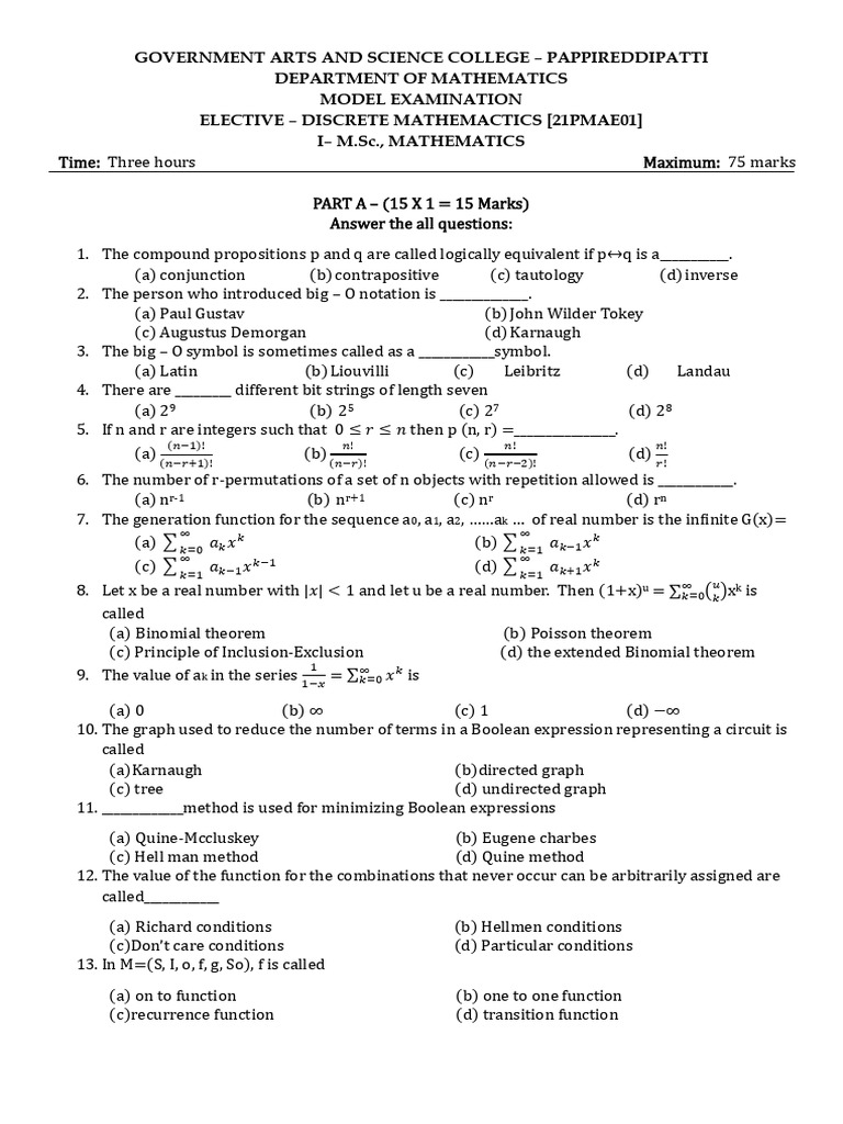 Elective Discrete Mathematics 12.10.2023 | PDF | Infinity ...