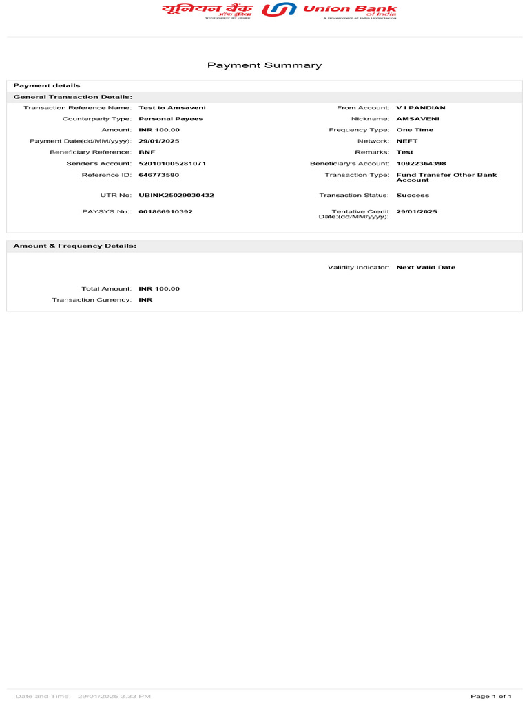 Payment Summary | PDF