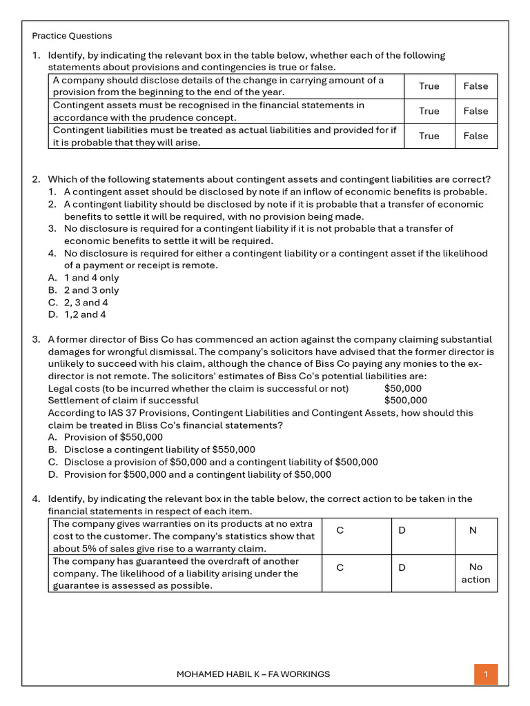 Contingent Liabilities and Provisions Guide | PDF | Private Law | Business