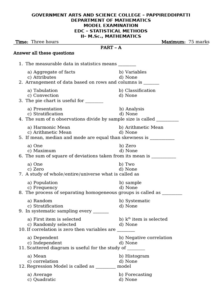 EDC Statistical Methods | PDF | Mean | Statistics