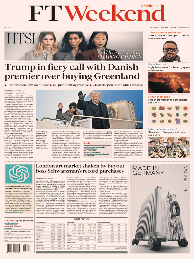 Financial Times Weekend USA - January 25, 26 - 2025 | PDF