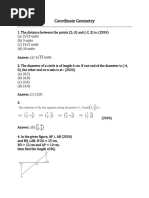 Distance Calculation Exam Questions | PDF | Mathematics | Geometry
