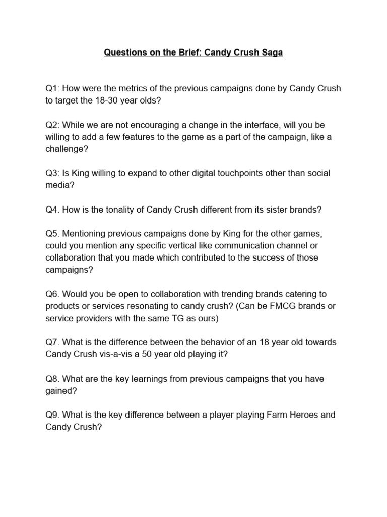 Questions On The Brief | PDF