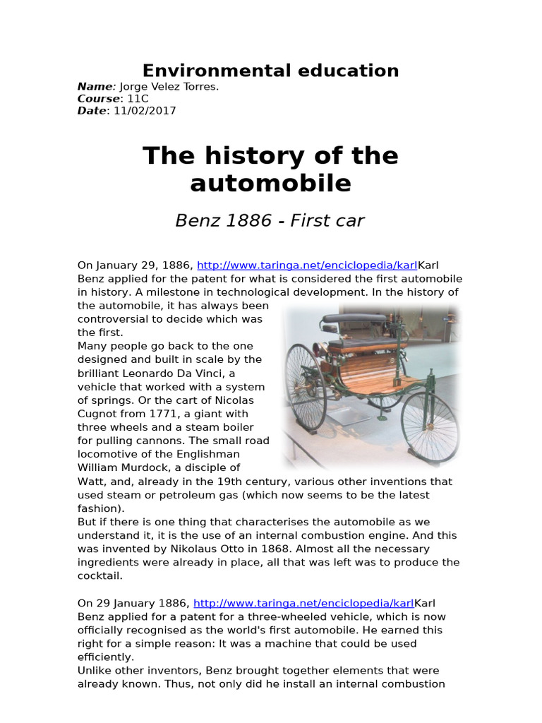 History of the Automobile Evolution | PDF | Engines | Car