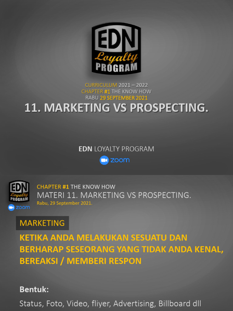MATERI 11. MARKETING AND PROSPECTING | PDF