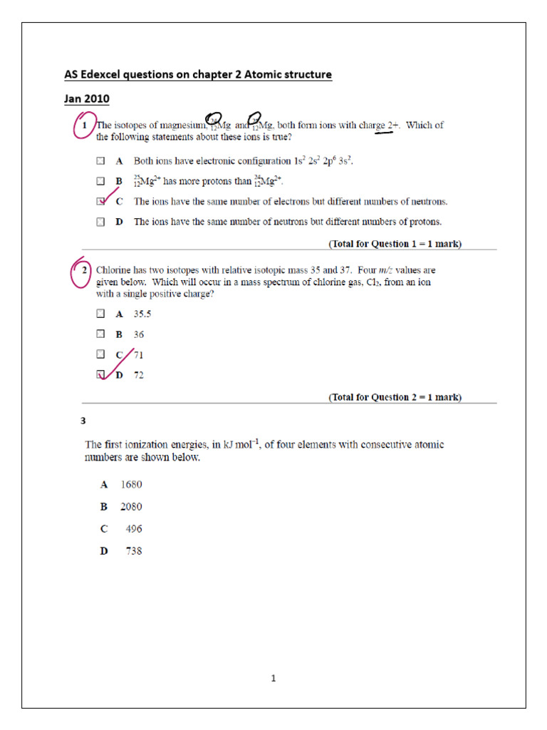 AS Ed. 2022 Chapter 2 Atomic Structure by Me | PDF