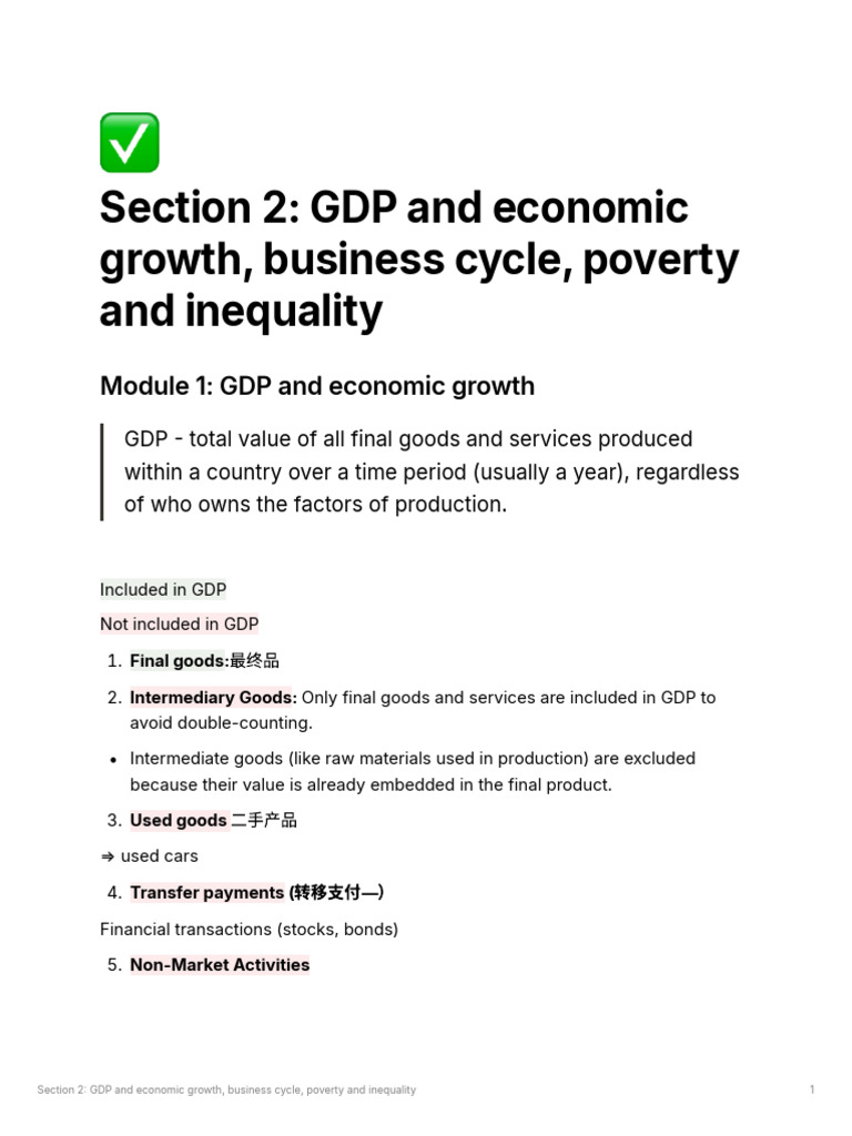 Section 12 GDP and Economic Growth Business Cycle Poverty and Inequality | PDF | Gross Domestic ...