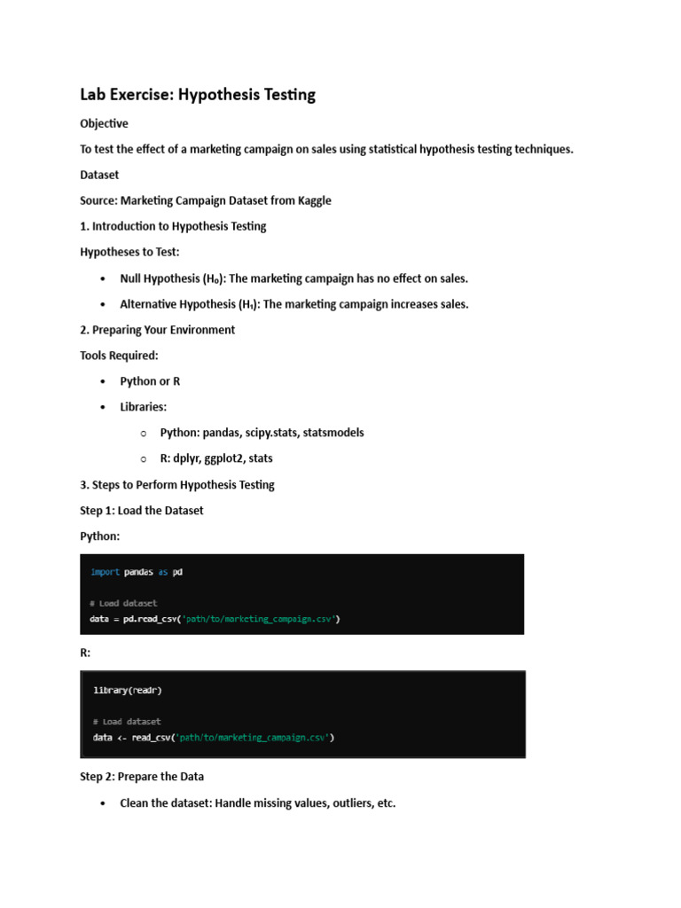 Lab Exercise 1 | PDF