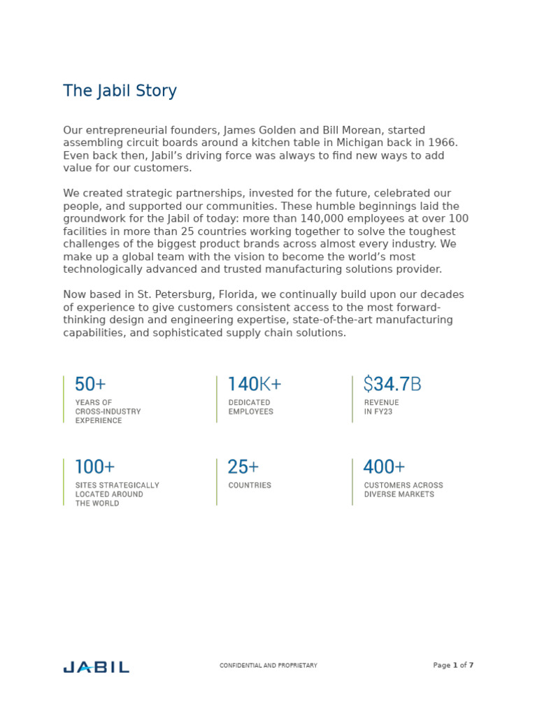 Jabil's Global Manufacturing Solutions | PDF | Supply Chain | Engineering
