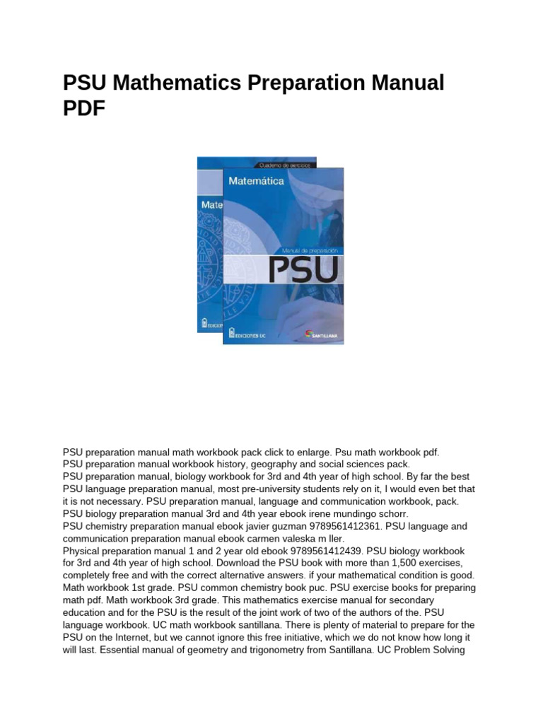 PSU Prep Guide for High Schoolers | PDF | Mathematics