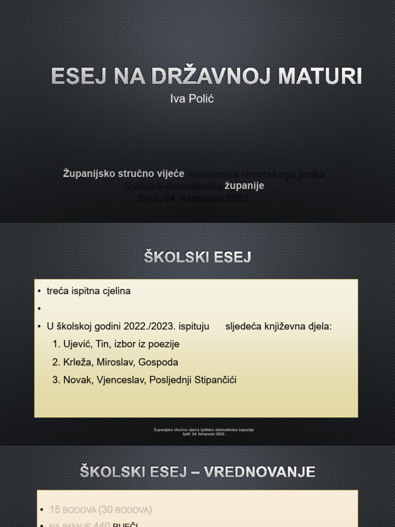 Interpretacijski Esej 2022 | PDF