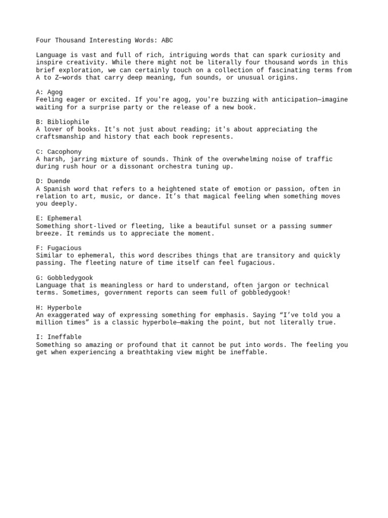 Fascinating Words from A to Z | PDF