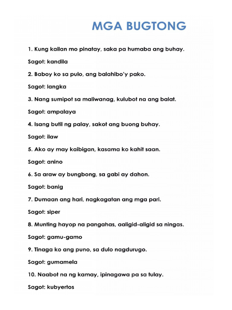 Bugtong | PDF