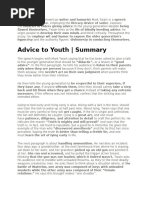 Advice To Youth | PDF | Satire | Mark Twain