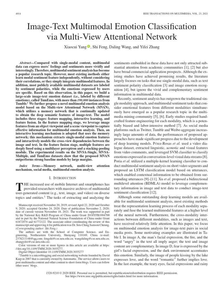2021 Ieee Image Text Multimodal Emotion Classification Via Multi View Attentional Network