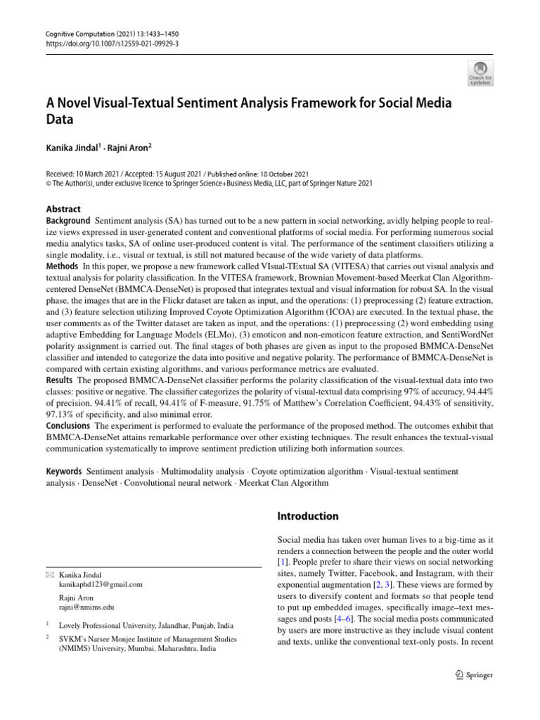 (2021) (Springer) A Novel Visual-Textual Sentiment Analysis Framework For Social Media Data ...
