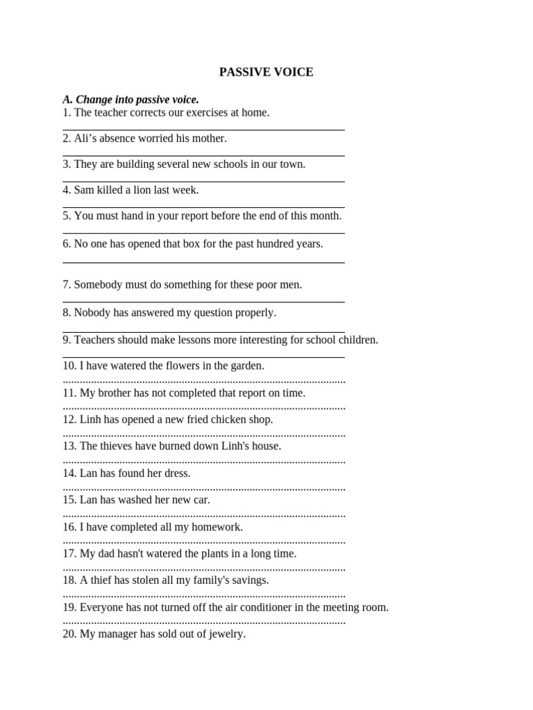 Passive Voice Exercises PDF | PDF