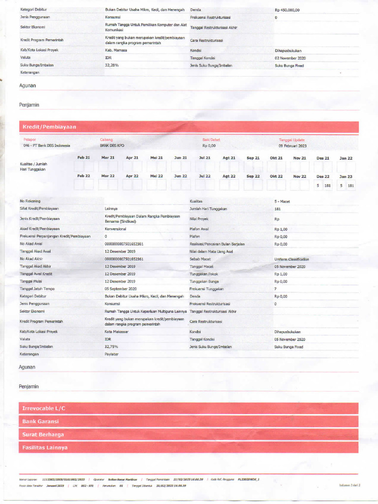 informasi Debitur-2 | PDF