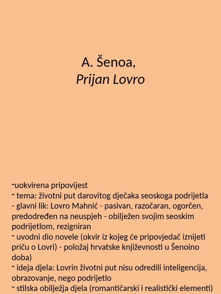 A. Šenoa, Prijan Lovro | PDF