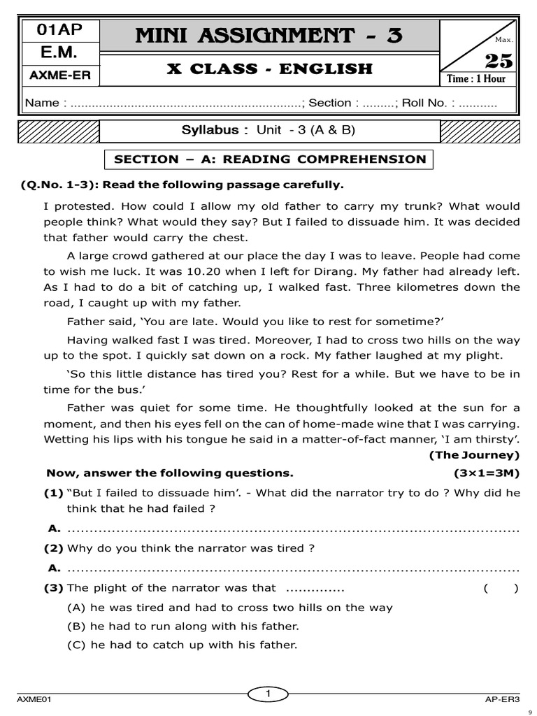 Reading Comprehension and Grammar Exercises | PDF