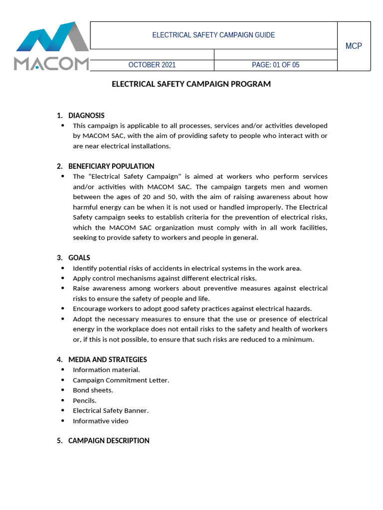 Electrical Safety Campaign Guide 2021 | PDF | Safety | Risk