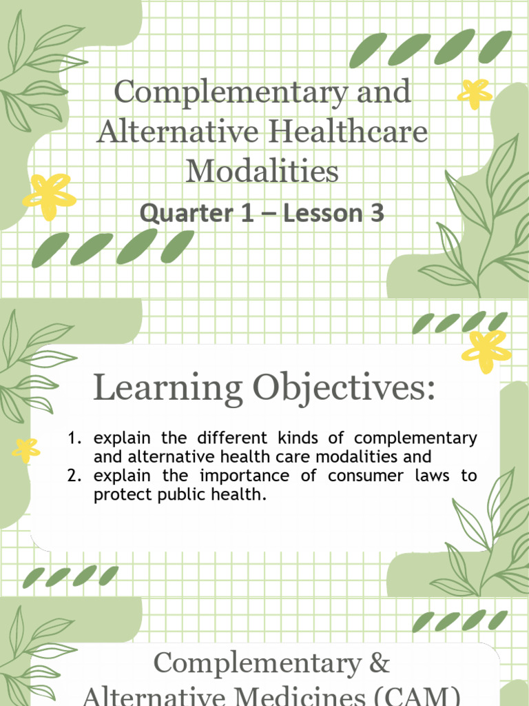Q1 L3 Complementary and Alternative Healthcare Modalities | PDF ...
