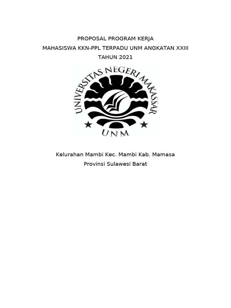 Cover PROPOSAL PROGRAM KERJA | PDF