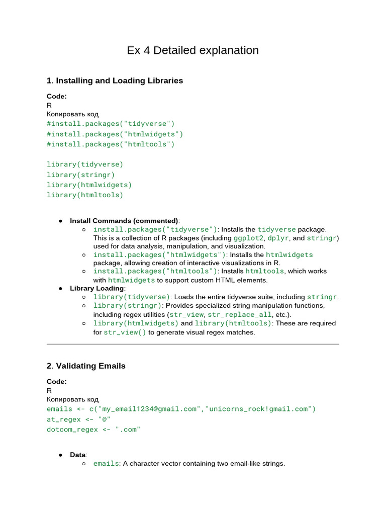 Programming in R. Ex 4 Detailed Explanation | PDF | Regular Expression | String (Computer Science)
