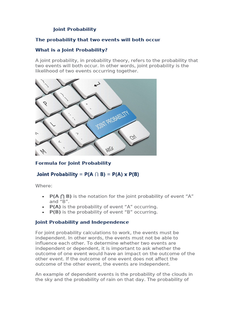 Joint Probability.. | PDF | Probability | Applied Mathematics