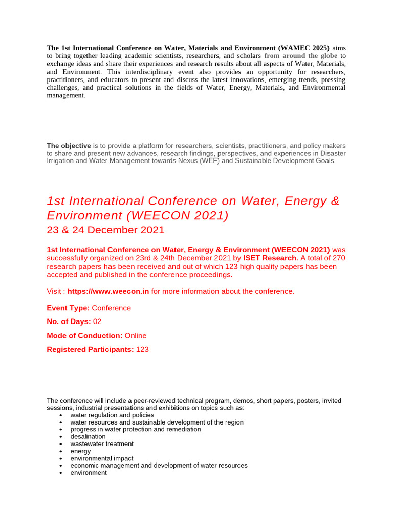 The 1st International15 | PDF | Water Resources | Sustainability