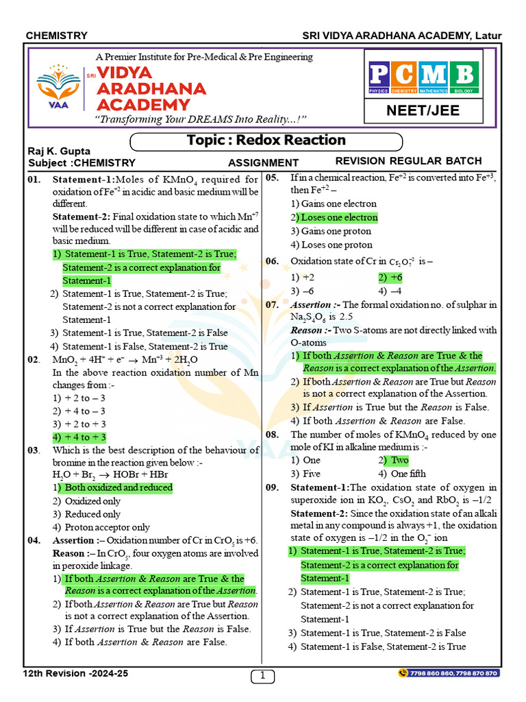 redox | PDF | Redox | Chemistry