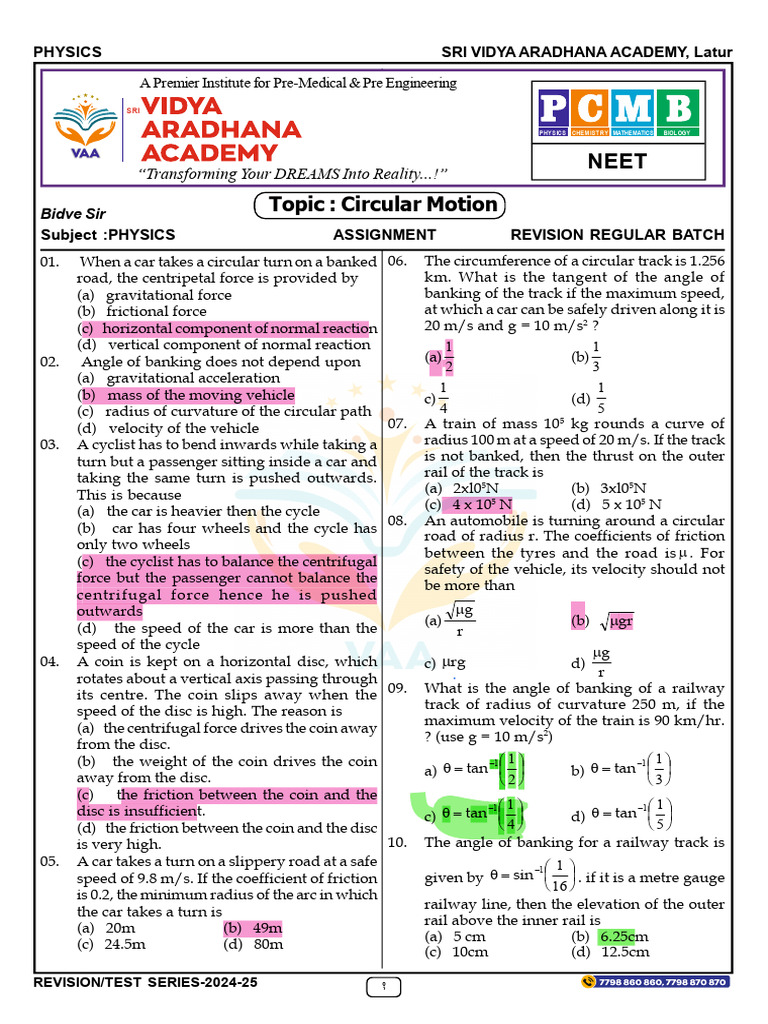 circular motion | PDF | Force | Mechanics