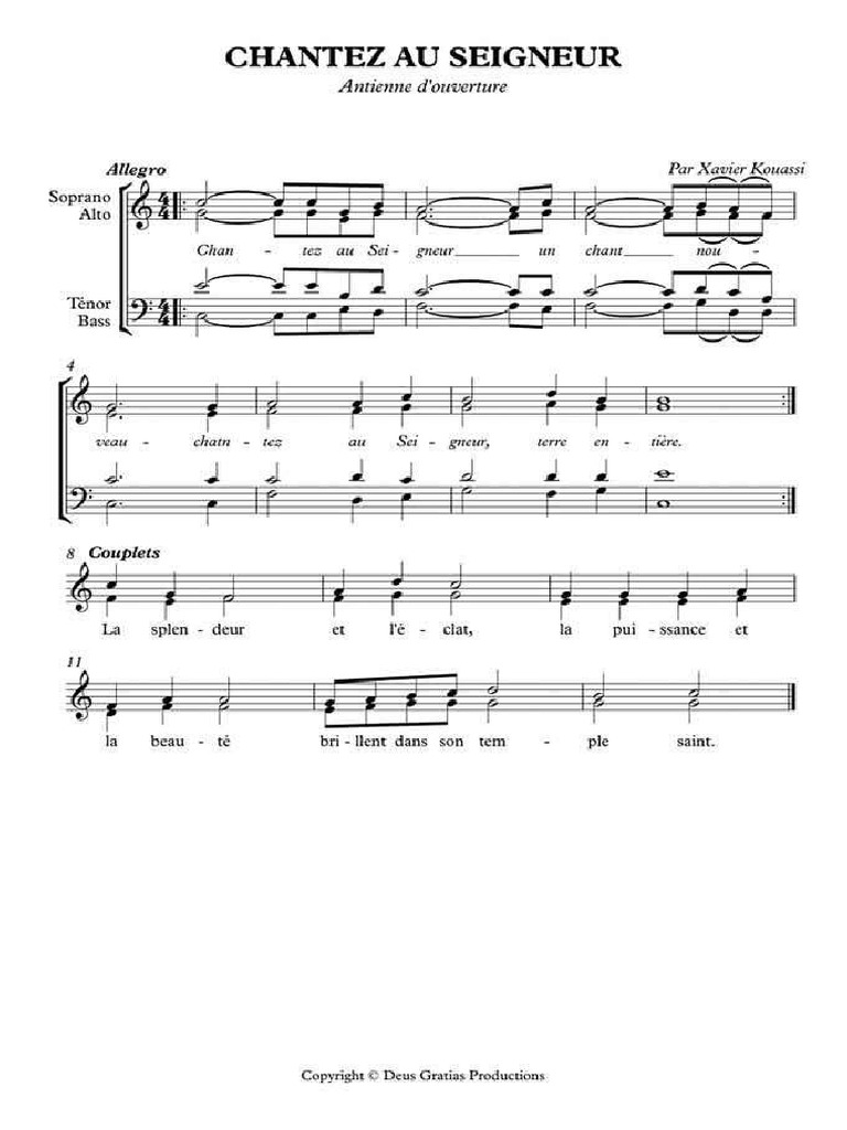 Chantez Au Seigneur Un Chant Nouveau | PDF