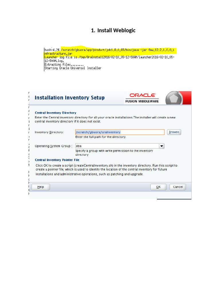 Weblogic Installation and Domain Setup Guide | PDF