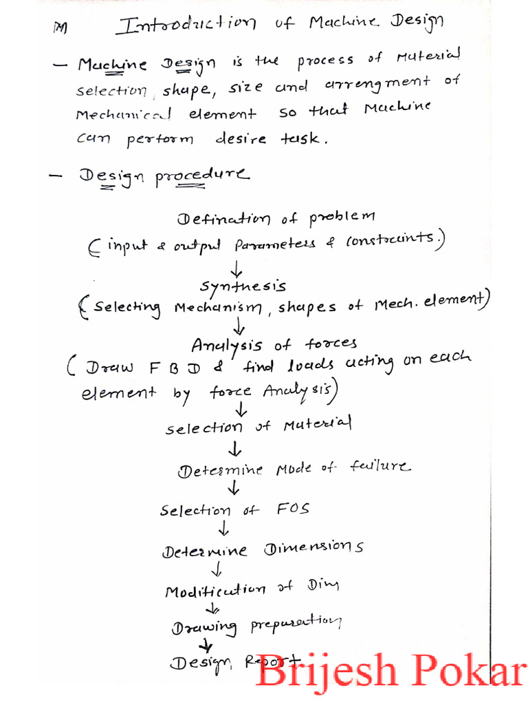 Fundamental of Machine Design Hand Notes | PDF