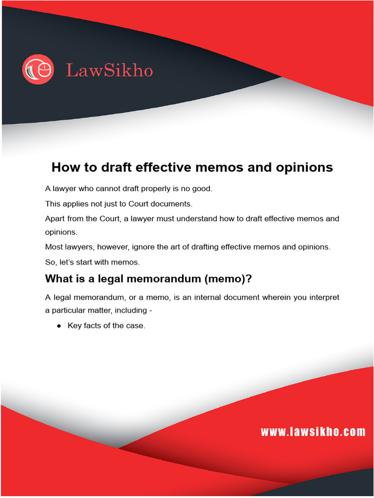 How To Draft Effective Memos and Opinions | PDF | Memorandum | Defamation