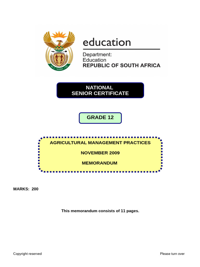 Agricultural Management Practices Nov 2009 Eng Memo | PDF | Agriculture ...
